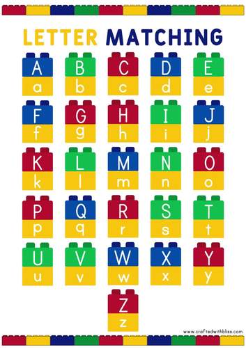Lego Themed Matching Alphabet Game Printable Homeschool Printable