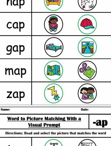 CVC/Word Family Worksheets | -ap | Adapted & Differentiated | Special ...