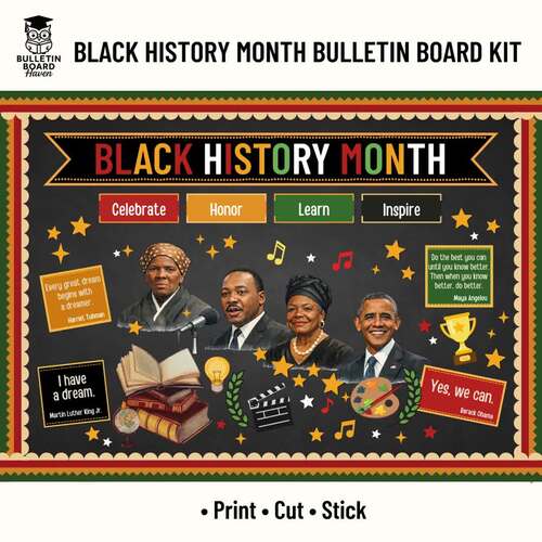 Black History Month Bulletin Board Kit: Leaders & Quotes | Classroom Decor