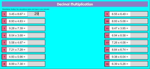 Digital Jigsaw Puzzle NO PREP - Easter Hello Peeps Decimal Multiplication