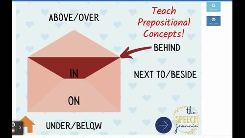 Valentine's Day Heart Preposition Boom™ Cards-Speech/Language Activity