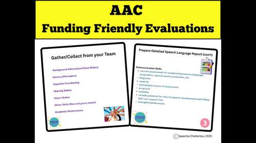 AAC Funding Friendly Evaluations by Speechie Chatterbox | TPT