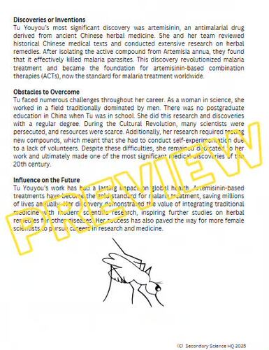 Tu Youyou Study Guide and Review | Famous Scientists PDF | Women in Science