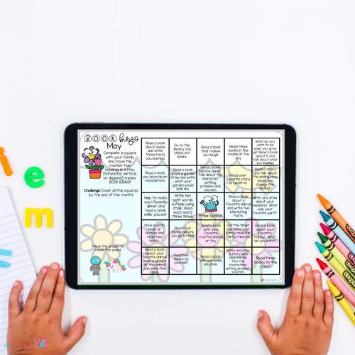 May Digital Book Bingo Reading Board by My Day in K | TPT