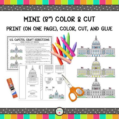 U.S. Capitol Building Craft | Cut and Paste Patriotic Craft | U.S ...