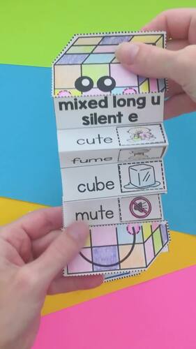 Long Vowel u Silent e CVCE Phonics Crafts Activities Centers Worksheets