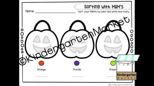 Halloween Math Activities | M&M Sorting, Counting, Graphing, Adding ...