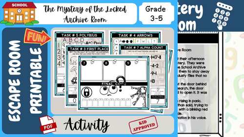 Escape Room for Kids, Printable Mystery Game, School Mystery Escape ...
