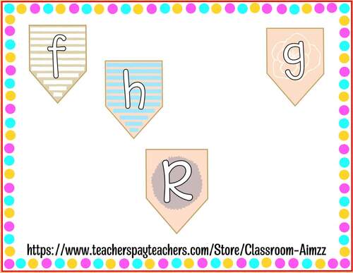 Printable Bulletin Board Bunting Banners, Boho Alphabets Bunting ...