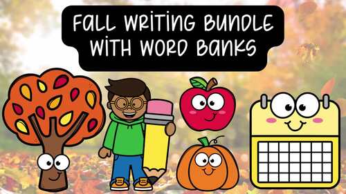 Fall Sentence Writing Worksheets PreK Kindergarten First Grade TK Fall ...