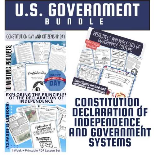 Bundle: Constitution, Declaration of Independence, and Government Systems
