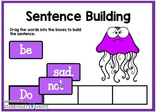 Short A CVC Sentence Building Boom Cards - Sentence Building Game