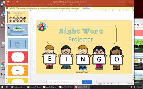 Second Grade Sight Word PowerPoint™ Projector Bingo | TPT