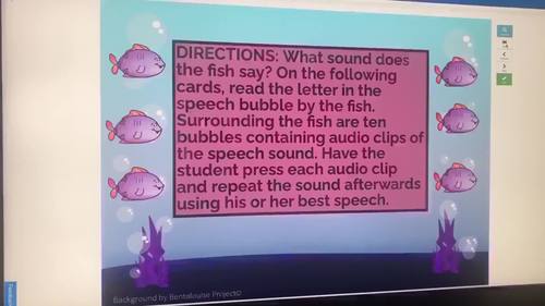 SPEECH THERAPY BOOM CARDS: What Does the Fish Say? Verbal Imitation of ...