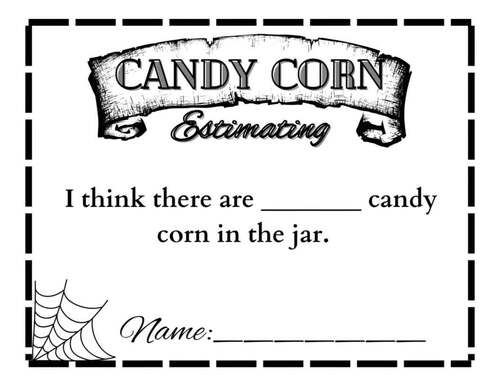 Candy Estimating Sheets - Candy Corn - Candy Pumpkins - Candies | TPT