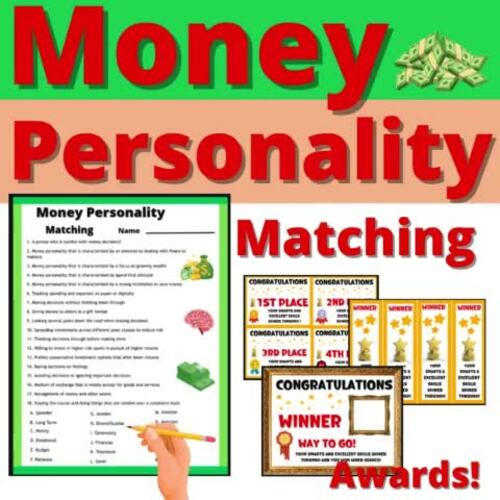 Money Personality Unit Matching Activity Financial Literacy CTE | TPT