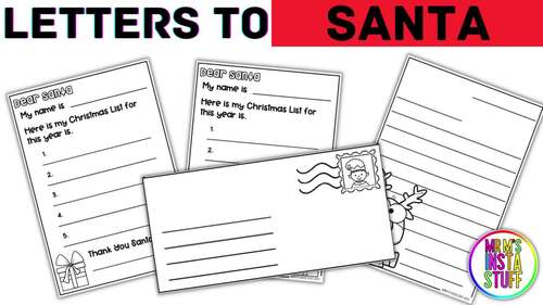 Christmas Writing Activities Letter to Santa by MrM'sInstaStuff | TPT