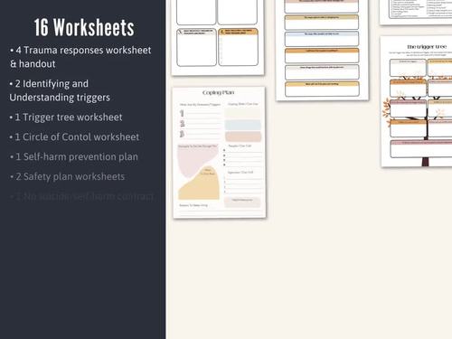 Crisis Safety Plan Worksheets for Teens & Adults, Counseling Worksheets