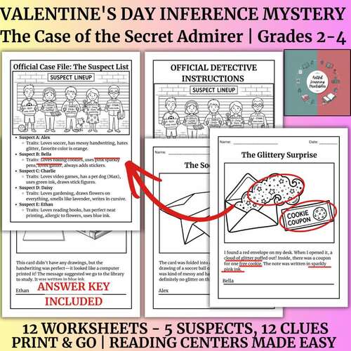 Valentine's Day Reading Comprehension & Inference Skills | Grade 2 3 4 ...