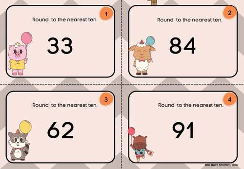 ROUNDING TO THE NEAREST 10 - TASK CARDS by Blink's School Hub | TPT