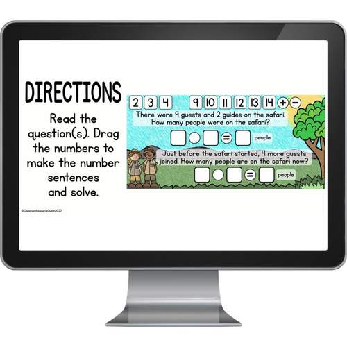 Addition to 20 Two-Step Problem Solving Digital Center for SEESAW