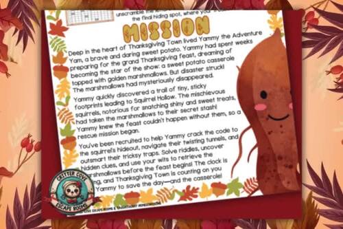 Printable Thanksgiving Scavenger Treasure Hunt Family Holiday Game for ...