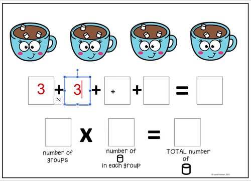 Winter Multiplication with Repeated Addition Digital Math for Google ...