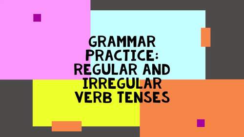 High School Grammar Practice Worksheet on Applying Verb Tenses - Word ...