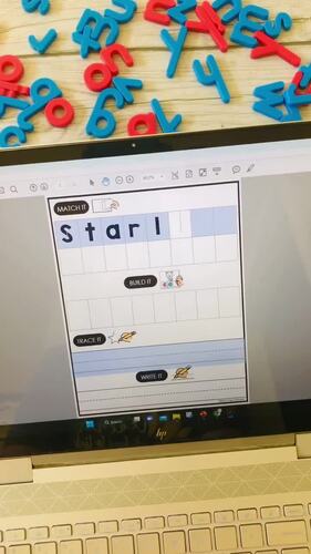 PDF Editable Name Practice Sheets - Match it, Build it, Trace it, Write it
