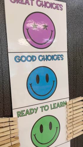 Trendy Rainbow Behavior Clip Chart and Calendar | Smiley Faces | TPT