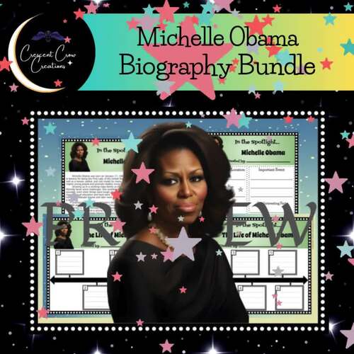 Black History Figure Michelle Obama Biography Bundle Research Project