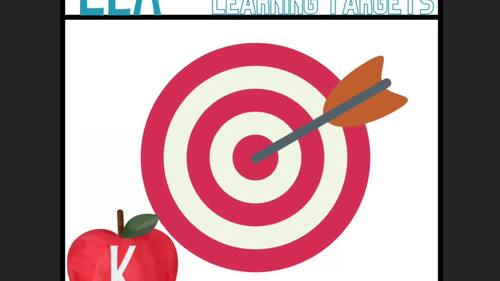 Kindergarten CCSS ELA Essential Standards Learning Targets | TPT