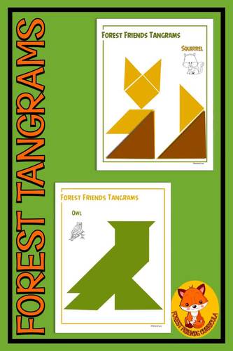 TANGRAMS TANGRAM PUZZLES Forest Theme Math Center Problem Solving GATE