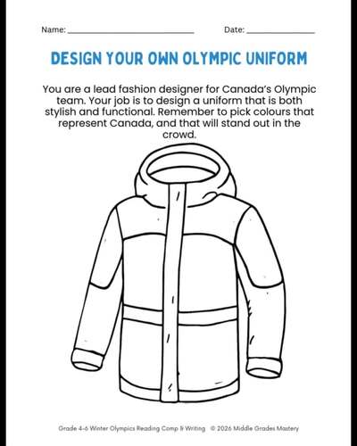 2026 Canadian Winter Olympic Reading Comprehension & Writing Unit