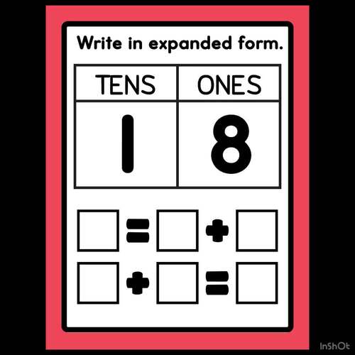 Teen Numbers Task Cards | Compose, Decompose & Expanded Form | Write ...