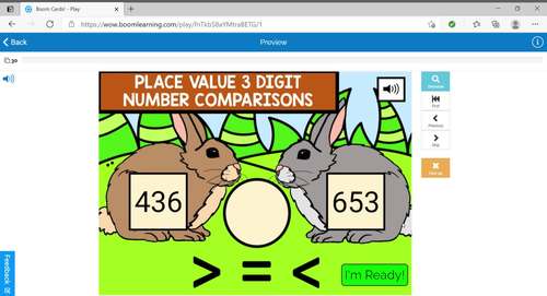 Place Value BOOM Cards Comparing 3 Digit Numbers Spring and Summer ...