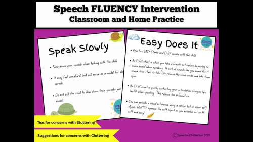 Speech Fluency Intervention: Classroom & Home Practice: Stuttering ...