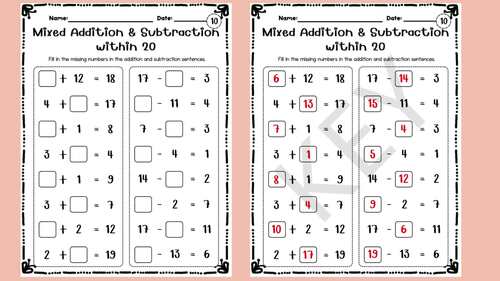 Addition and Subtraction Within 20 Without Regrouping for K–1 & Early G2