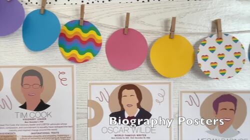 LGBTQ+ Pride Month Bundle, Biography & Quotes, Research, Class Decor