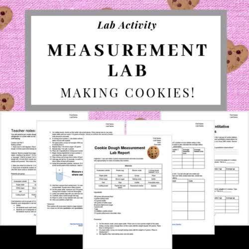 Measurement Lab Making Cookies! Data Collection & Analysis Class Activity