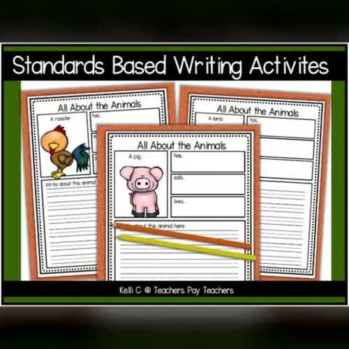 Farm Animals Writing Activities With Graphs and Vocabulary Strips by ...