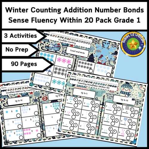 Winter Counting Addition Number Bonds Sense Fluency Within 20 Pack Grade 1