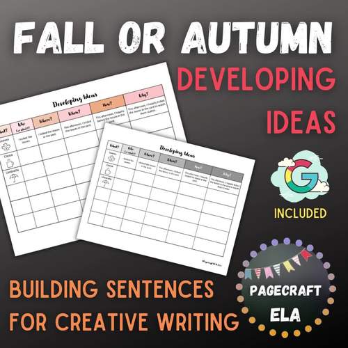 Fall Autumn Writing | Developing Ideas | Sentence Building | October ...
