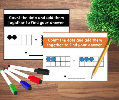 Counting Dots Addition Task Cards by Gracefully Defined | TPT