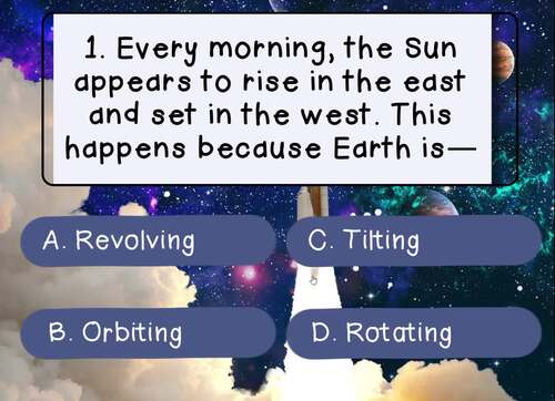 5th Grade Earth Space, Sun, Moon Phases, Vocab Rich Science Game ...