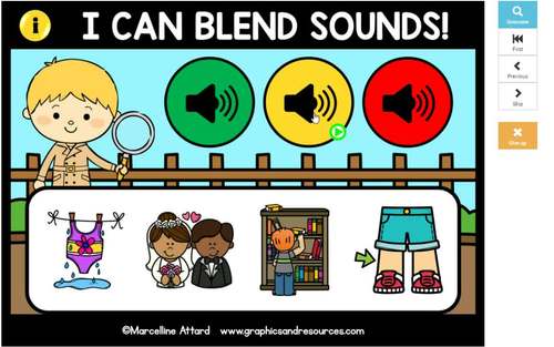 PHONEME BLENDING SOUNDS CVC WORDS PHONEMIC AWARENESS BOOM CARDS ...