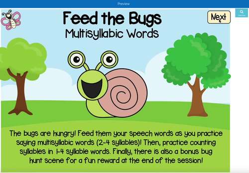Feed the Bugs Multisyllabic Words Boom Cards Syllables Summer Speech ...