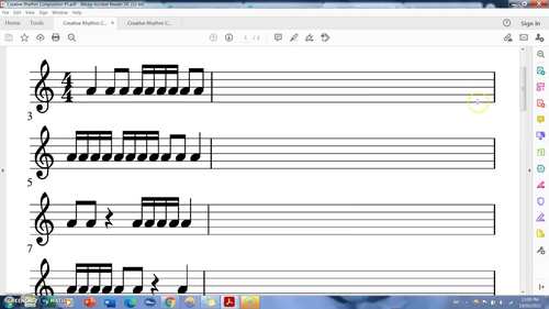 Creative Rhythm Composition #5 (Basic Rhythm Practice Music Worksheet)
