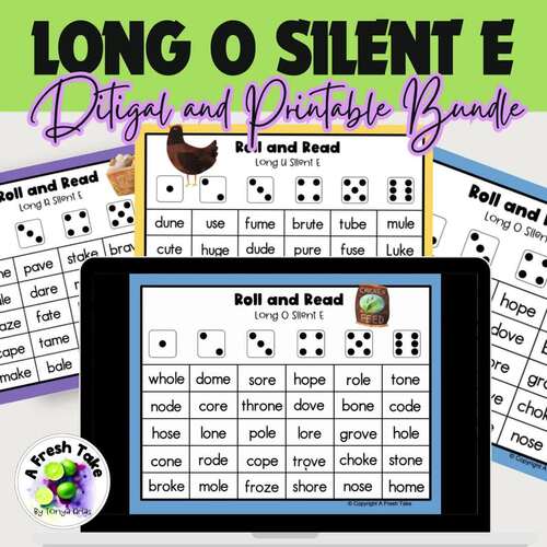 Long O Silent E Roll & Read Words Sentences |Phonics Games| Digital ...