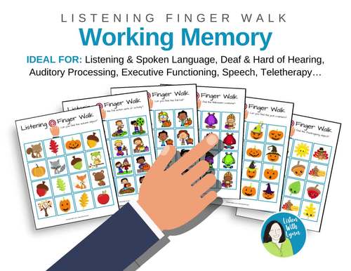 FALL Working Memory SIX Listening Finger Walk Games DHH Hearing Loss